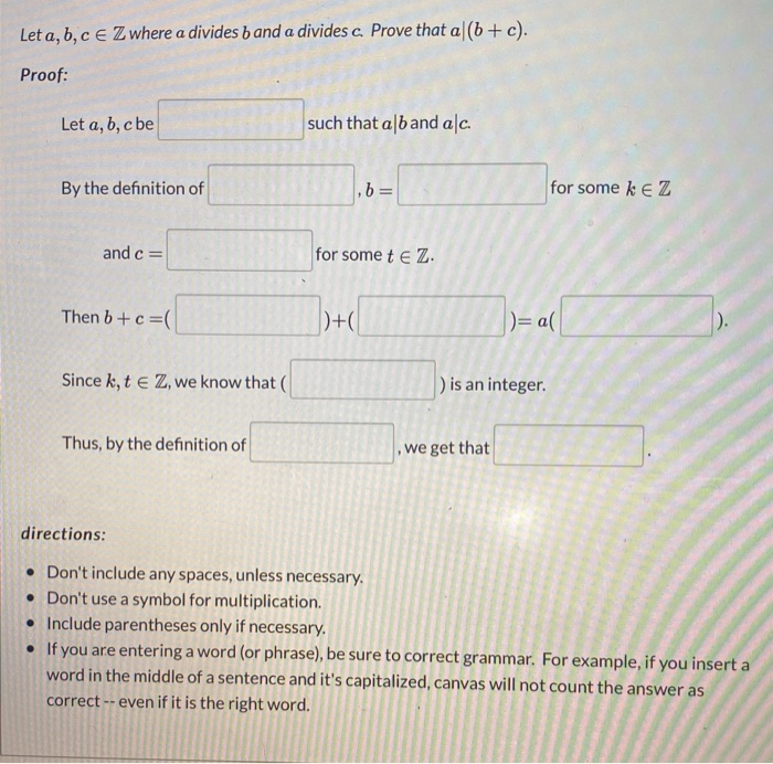 Solved Let a, b, c e Z where a divides band a divides c. | Chegg.com