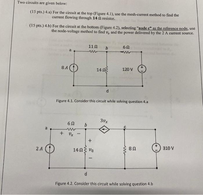 Solved (15 pts.) 4.a) For the circuit at the top (Figure | Chegg.com