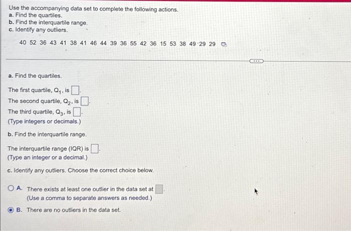 Solved Use the accompanying data set to complete the | Chegg.com