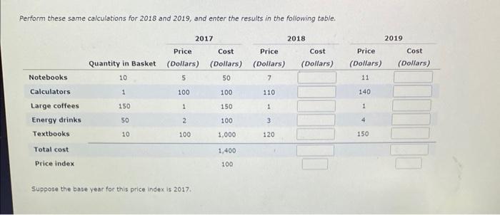 Solved Perform these same calculations for 2018 and 2019 , | Chegg.com