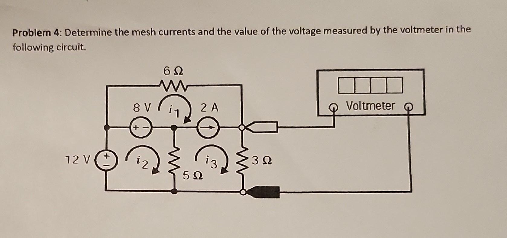 Solved Problem 4: Determine the mesh currents and the value | Chegg.com