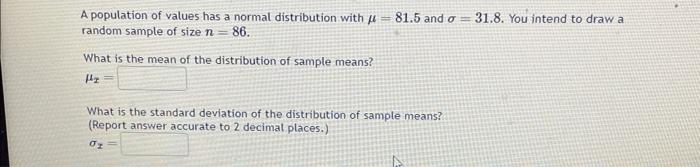 Solved A population of values has a normal distribution with | Chegg.com