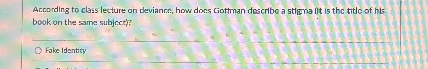 Solved According to class lecture on deviance, how does | Chegg.com