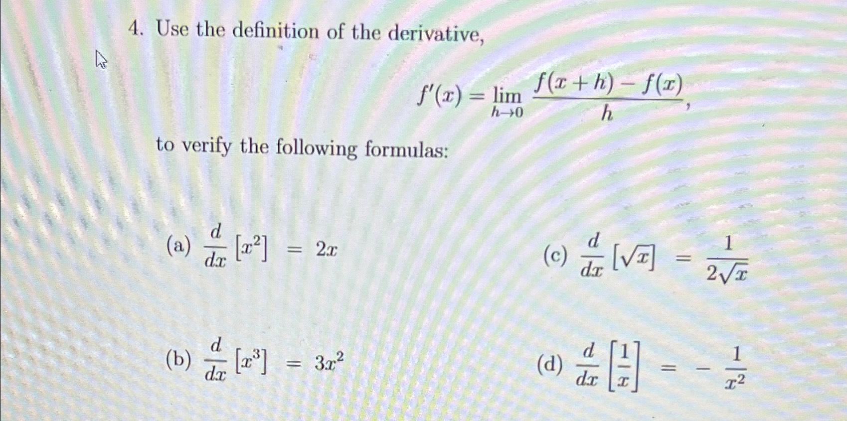 Solved Use the definition of the | Chegg.com