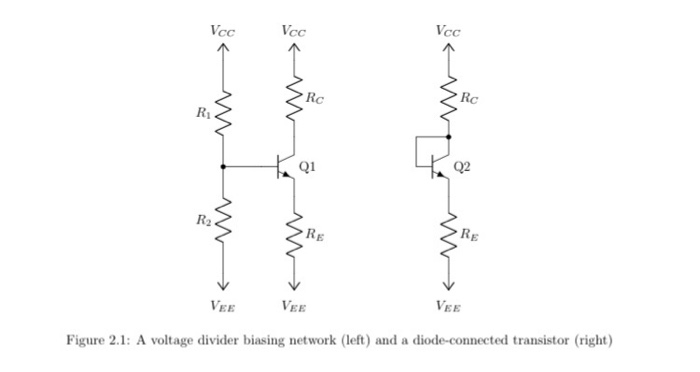 Solved A VEE VEE VEE Figure 2.1: A voltage divider biasing | Chegg.com