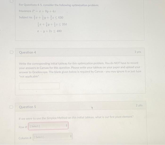 For Questions 4-5, consider the following | Chegg.com