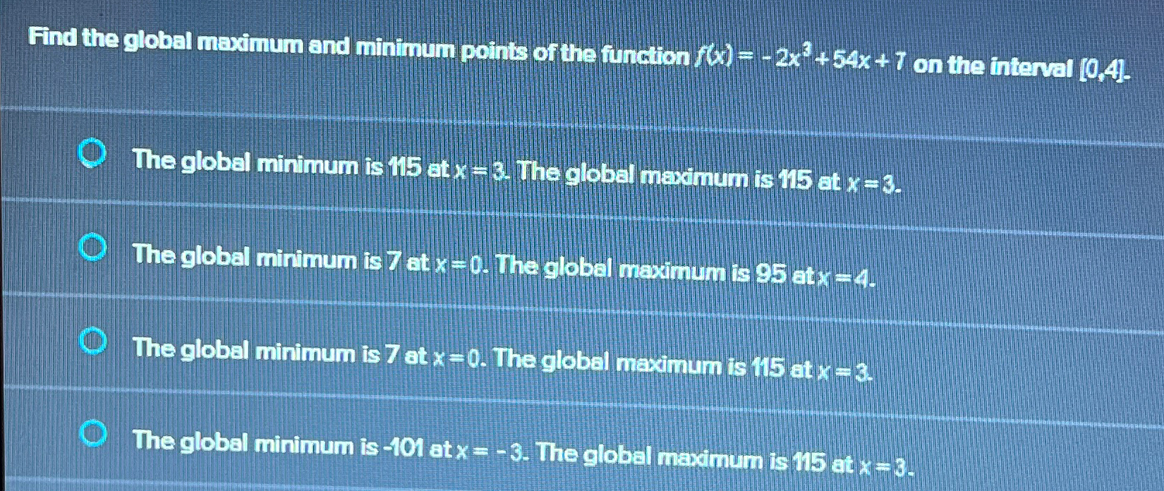 Solved Find the global maximum and min'um points of the | Chegg.com