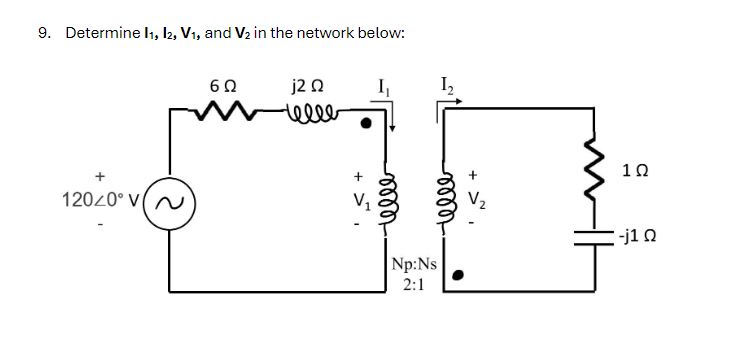 Solved Determine I1,I2,V1, ﻿and V2 ﻿in the network below: | Chegg.com