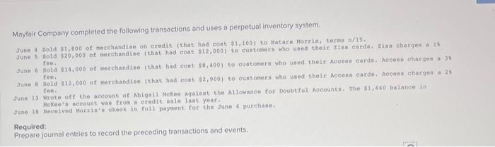 Solved Maylair Compsny compleked the following transactions | Chegg.com