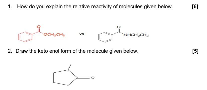 Solved 1. How do you explain the relative reactivity of | Chegg.com