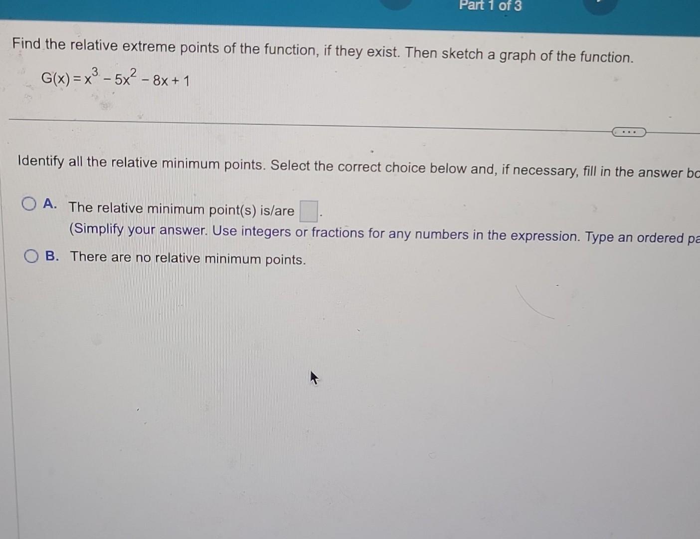 Solved Find the relative extreme points of the function, if | Chegg.com