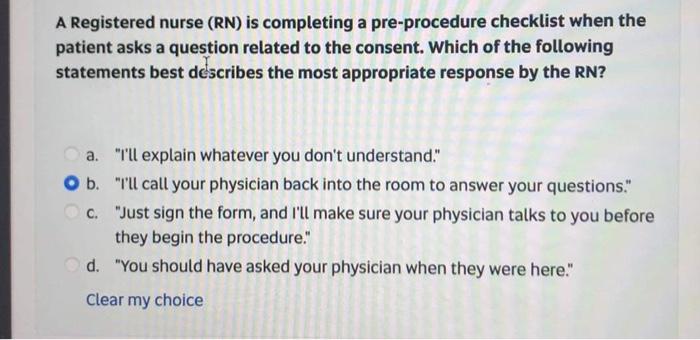 Solved A practicing Registered nurse (RN) attends an | Chegg.com