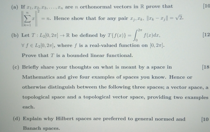 Solved (a) ﻿If x1,x2,x3,dots,xn ﻿are n ﻿orthonormal vectors | Chegg.com