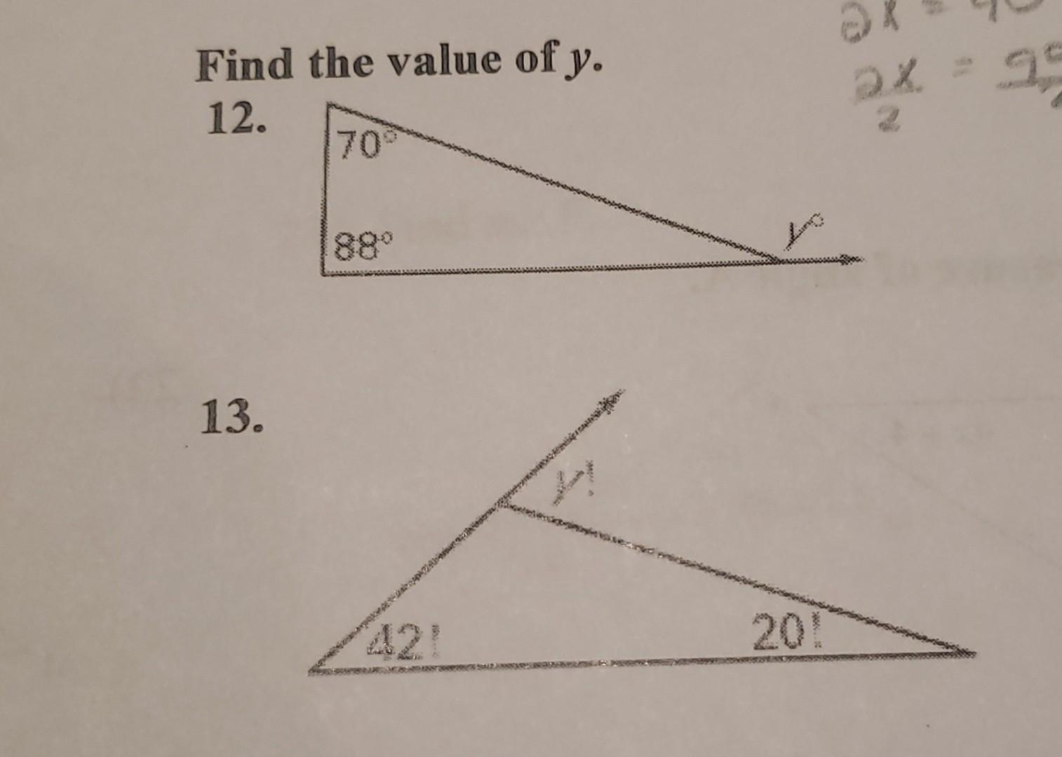 Solved Find the value of y. 12. | Chegg.com