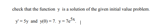 Solved check that the function y ﻿is a solution of the given | Chegg.com