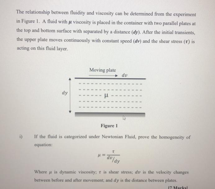 Solved The relationship between fluidity and viscosity can | Chegg.com