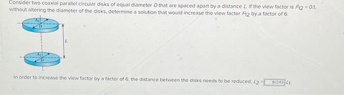 Solved Consider two coaxial parallel circular disks of equal | Chegg.com