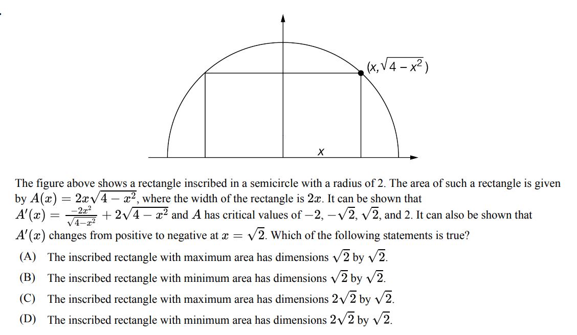 Solved The figure above shows a rectangle inscribed in a | Chegg.com
