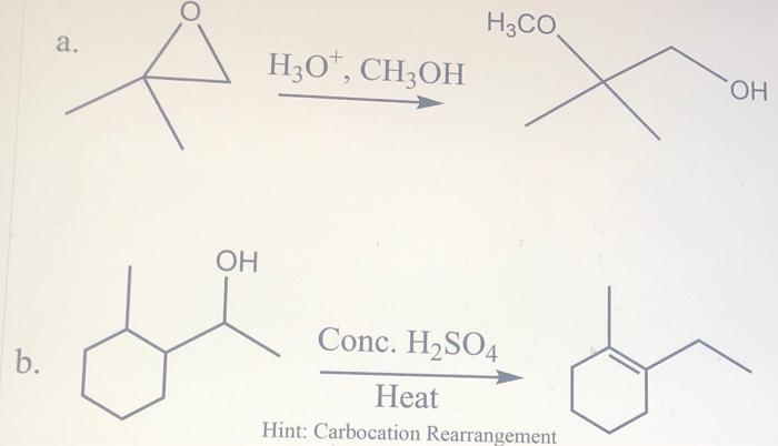 Solved H3CO. a. H307, CH3OH ОН OH s Conc. H2SO4 b. Heat | Chegg.com