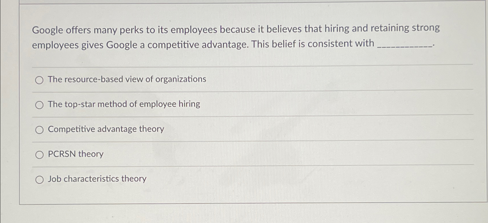 Solved Google offers many perks to its employees because it | Chegg.com