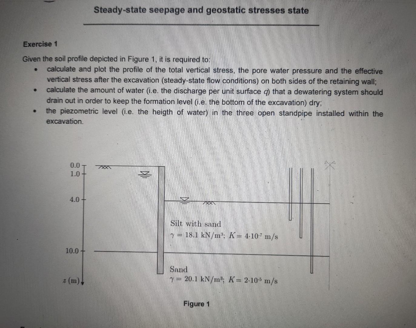Solved Steady-state seepage and geostatic stresses state | Chegg.com