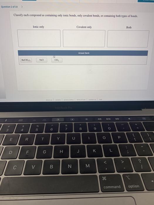 Solved Classify each compound as containing only ionic | Chegg.com