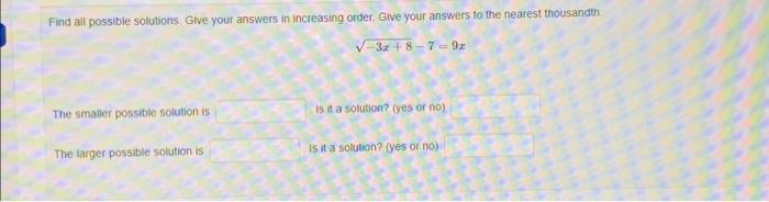 Solved Find all possible solutions. Give your answers in | Chegg.com