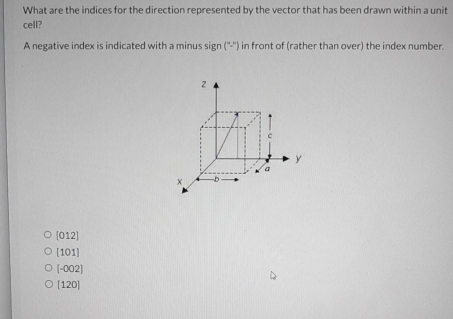 Solved What are the indices for the direction represented by | Chegg.com