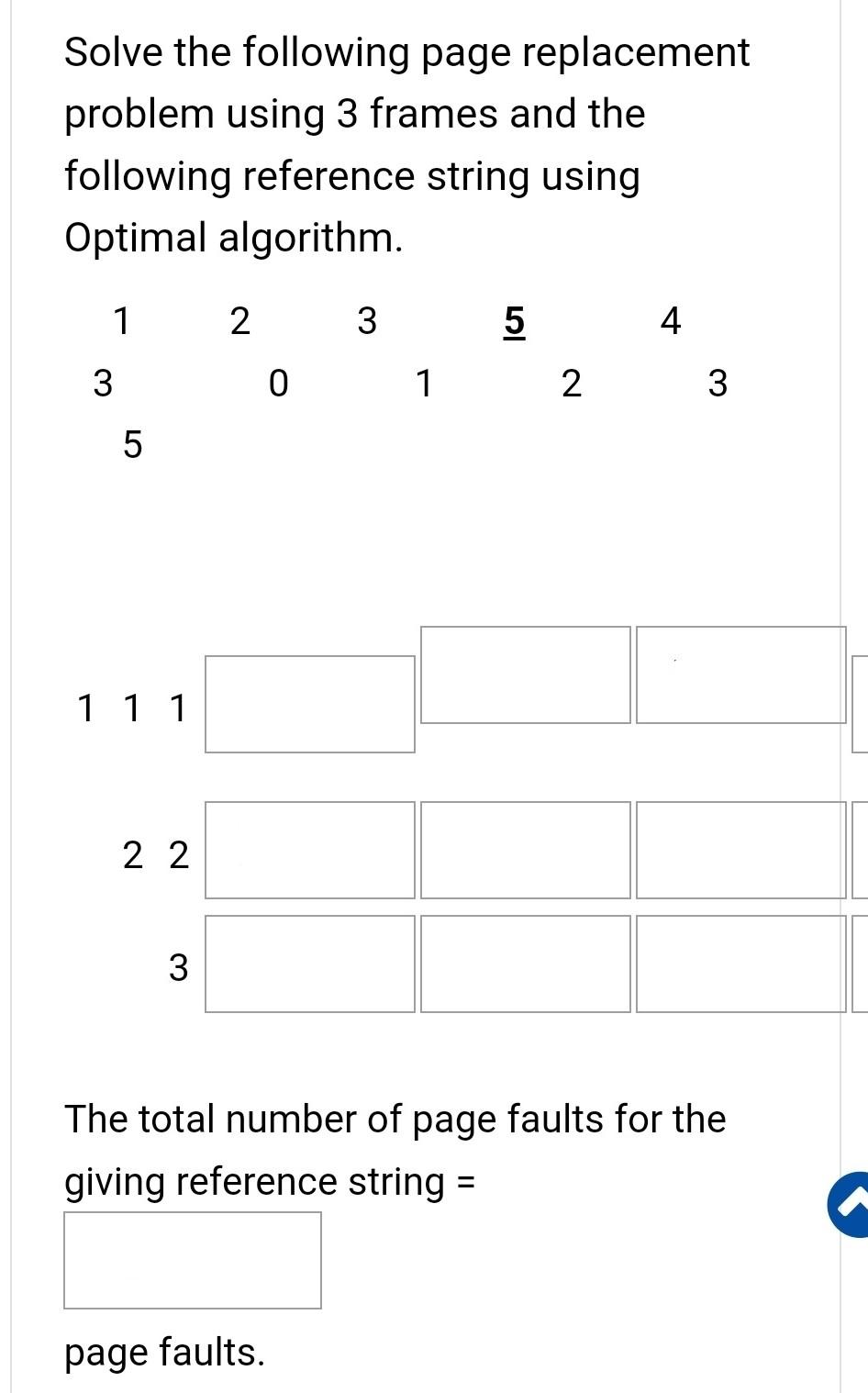 Solved Solve the following page replacement problem using 3 | Chegg.com