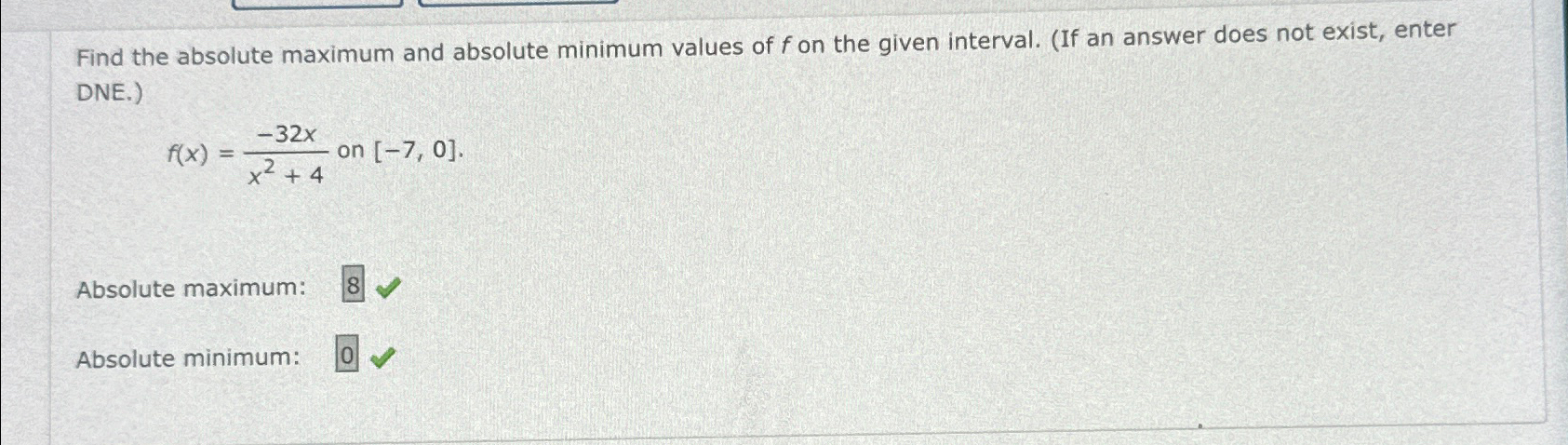 Solved Find the absolute maximum and absolute minimum values | Chegg.com