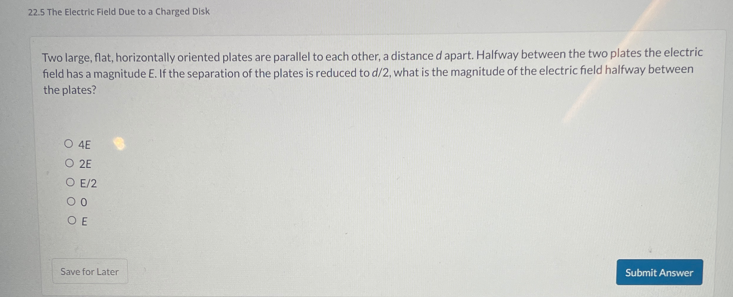 Solved 22.5 ﻿The Electric Field Due to a Charged DiskTwo | Chegg.com
