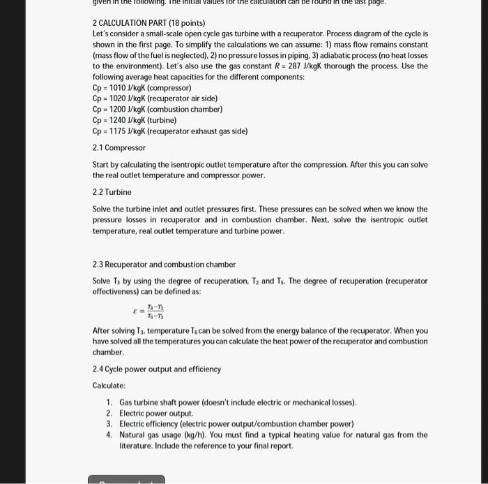 Solved 2 CALCULATION PART (18 points)Let’s consider a | Chegg.com