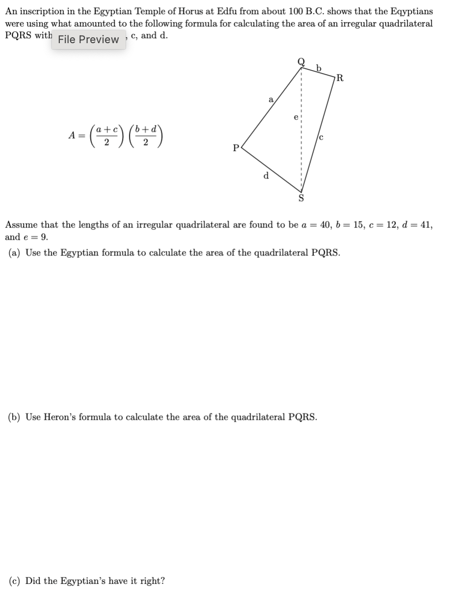 Solved A=(a+c2)(b+d2)Assume that the lengths of an irregular | Chegg.com