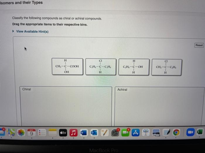 Solved Sort the following compounds based on whether the | Chegg.com