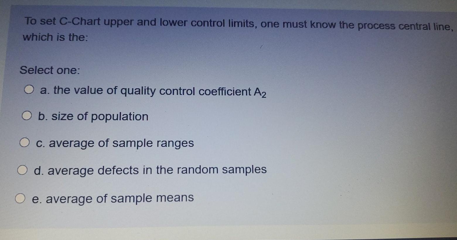 Solved To set C-Chart upper and lower control limits, one | Chegg.com