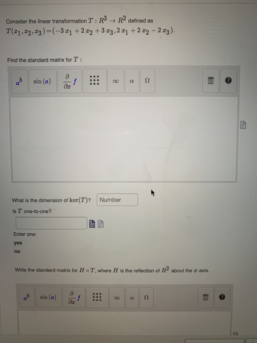 Solved Consider the linear transformation T: R R2 defined as | Chegg.com