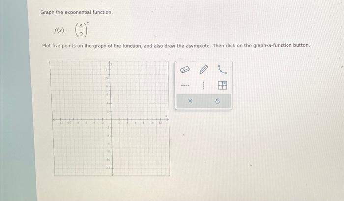 Solved Graph the exponential function. f(x)=−(25)x Plot five | Chegg.com