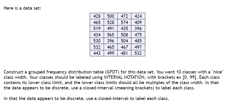 Solved Here is a data set:Construct a grouped frequency | Chegg.com