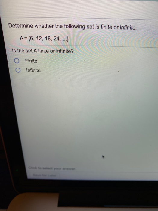 Solved Determine whether the following set is finite or | Chegg.com
