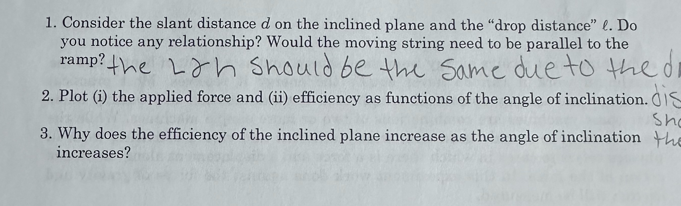 Solved Consider the slant distance d ﻿on the inclined plane | Chegg.com