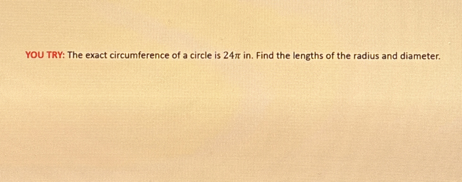 Solved Circumference and Area of a circle ﻿The exact | Chegg.com