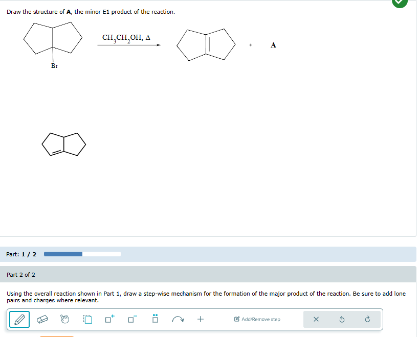 Solved Draw the structure of A, ﻿the minor E1 ﻿product of | Chegg.com