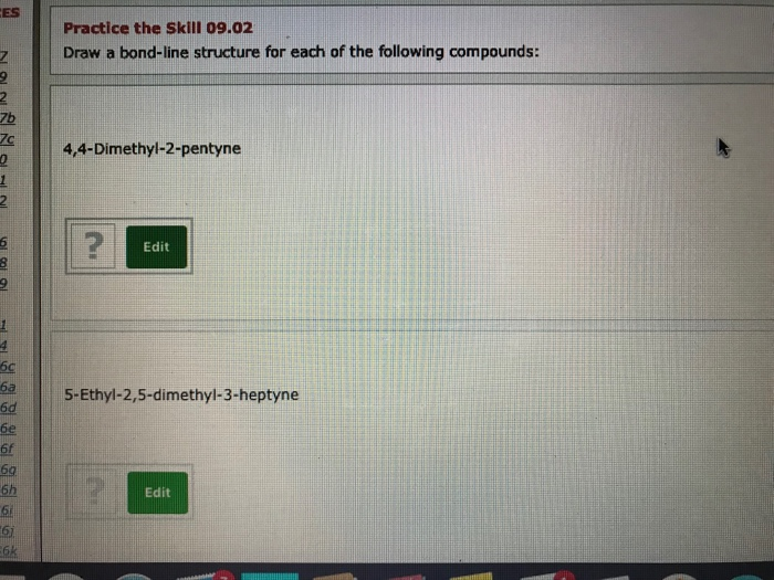 Solved Practice the Skill 09.02 Draw a bond-line structure | Chegg.com