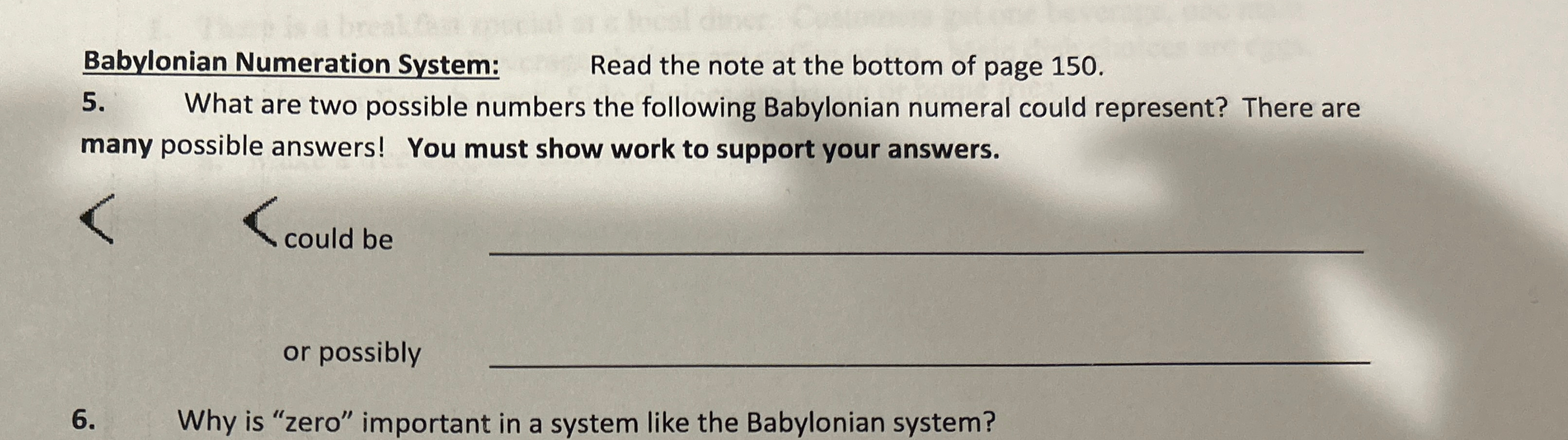 Solved Babylonian Numeration System:Read the note at the | Chegg.com