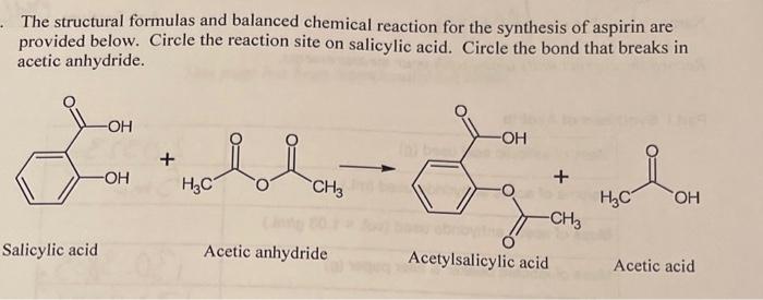 Solved The structural formulas and balanced chemical | Chegg.com