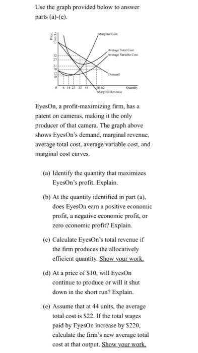 Solved Use the graph provided below to answer parts (a)-(e). | Chegg.com