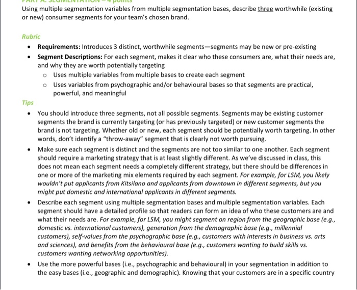 Solved Describe each segment using multiple segmentation | Chegg.com