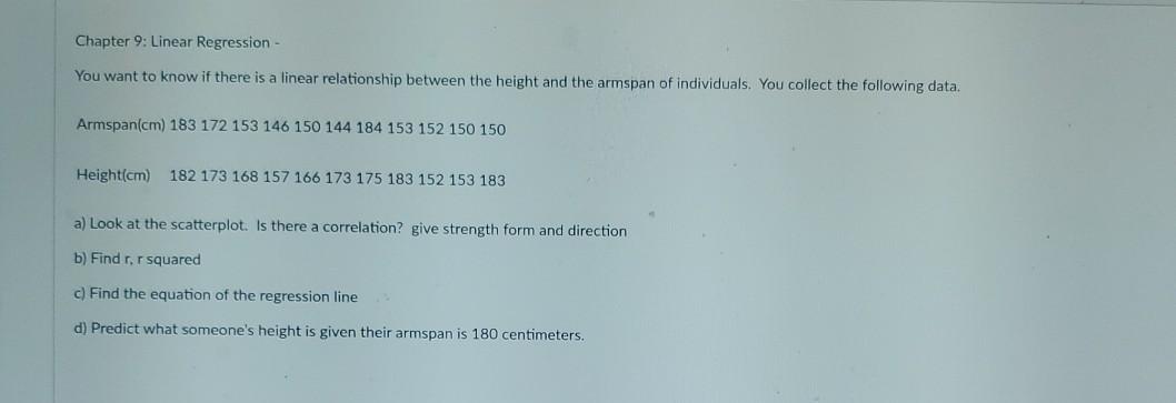 Solved Chapter 9 Linear Regression You Want To Know If 
