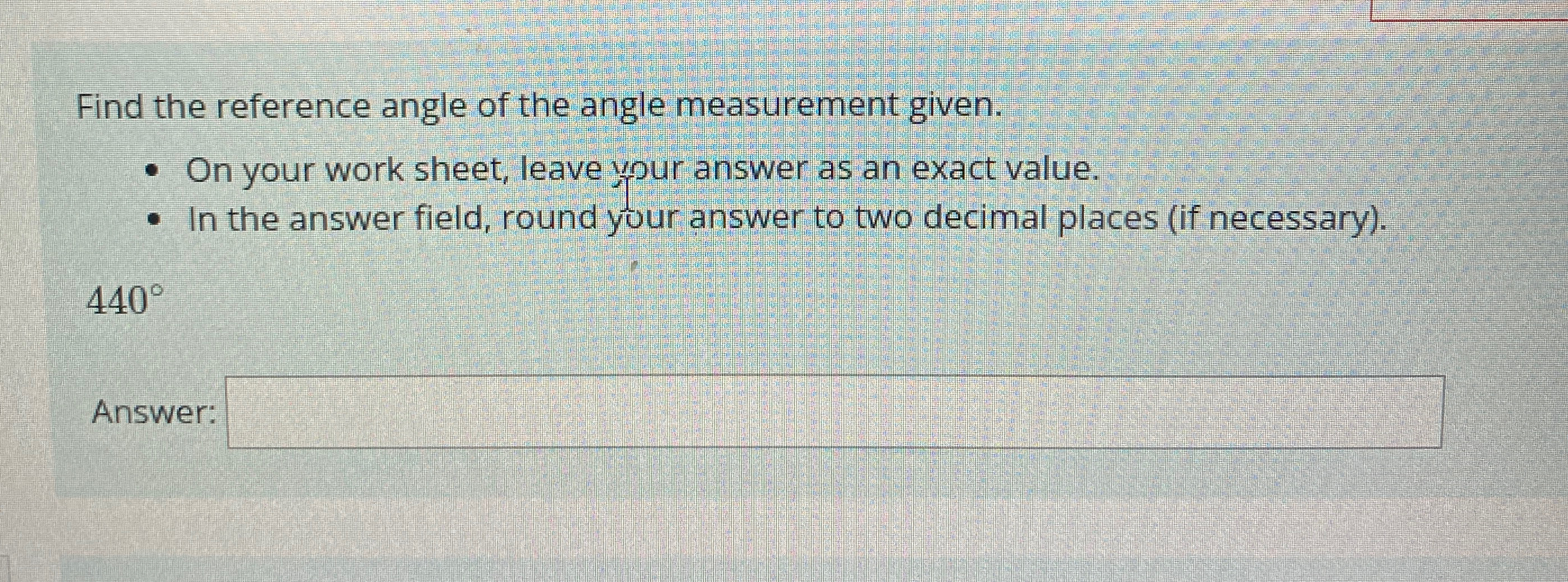 Solved Find the reference angle of the angle measurement | Chegg.com