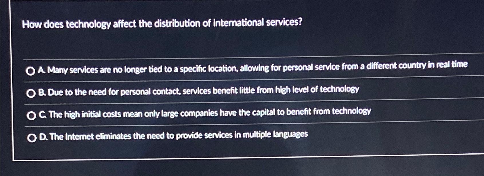 Solved How does technology affect the distribution of | Chegg.com